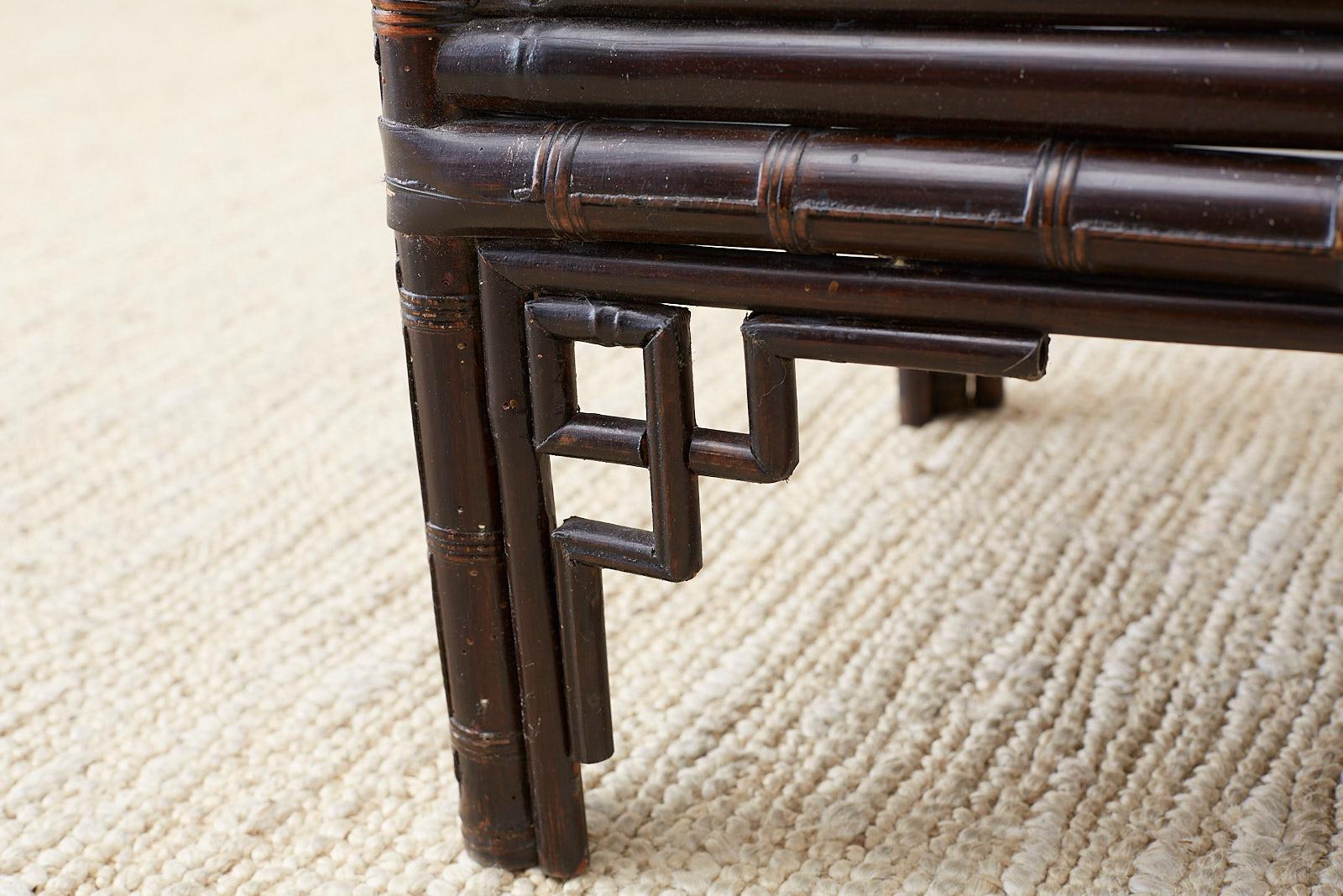 Chinese Bamboo Rattan Lacquered Two-Tier Centre Table For Sale at ...