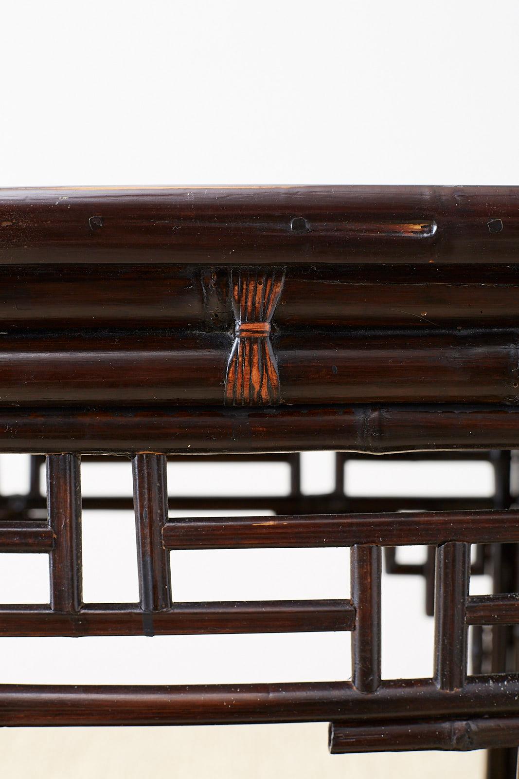 Chinese Bamboo Rattan Lacquered Two-Tier Centre Table For Sale at ...