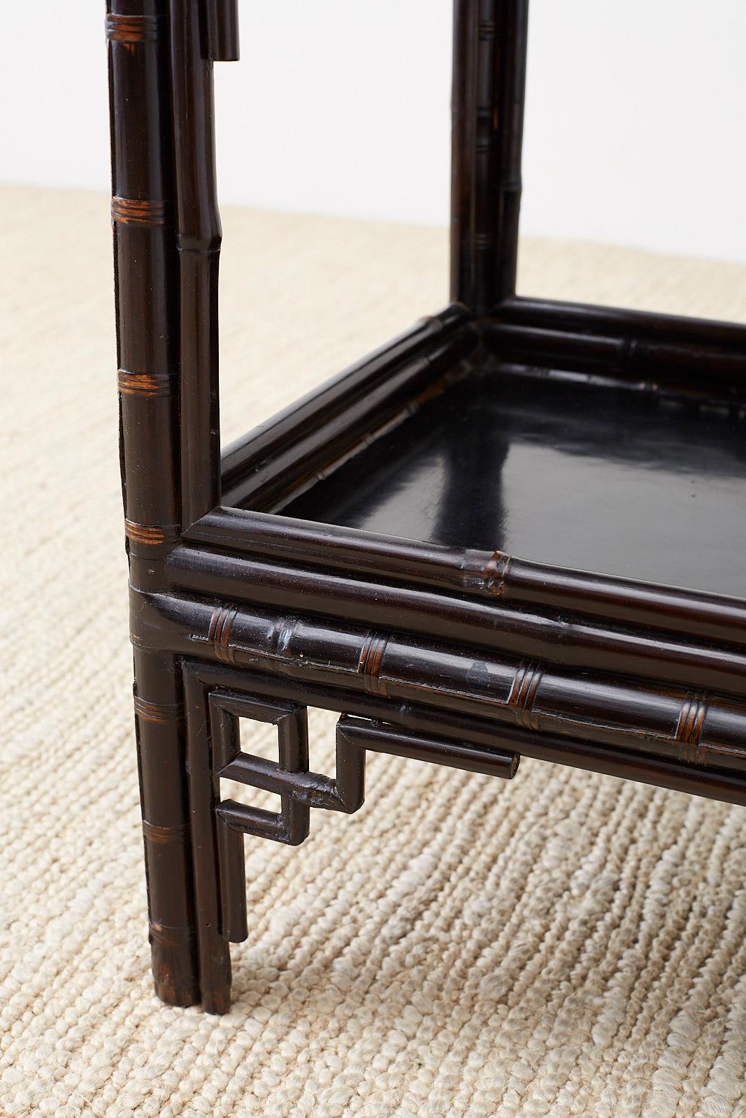 Chinese Bamboo Rattan Lacquered Two-Tier Centre Table For Sale at ...