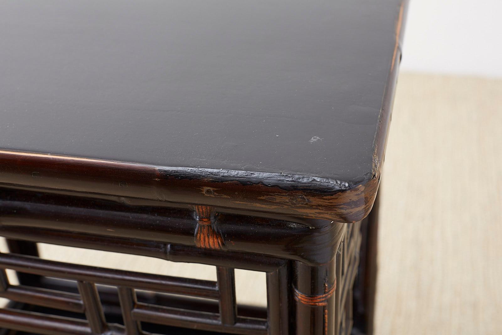 Chinese Bamboo Rattan Lacquered Two-Tier Centre Table For Sale at ...