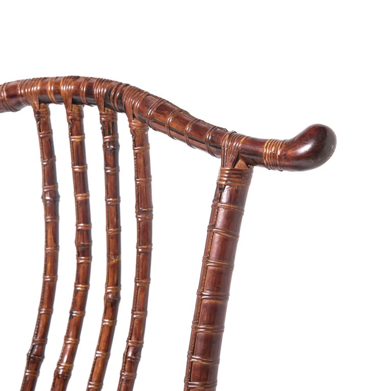 Chinese Bamboo Yokeback Chair with Woven Seat at 1stDibs