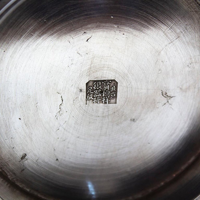 Chinese Beijing Silver Spittoon Pair | Bao Heng Xiang For Sale at 1stDibs