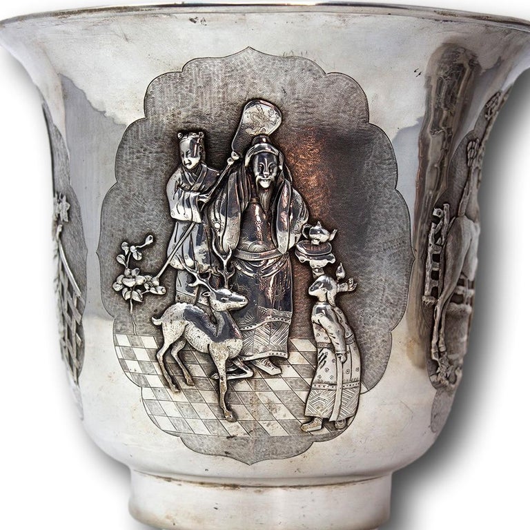 Chinese Beijing Silver Spittoon Pair | Bao Heng Xiang For Sale at 1stDibs