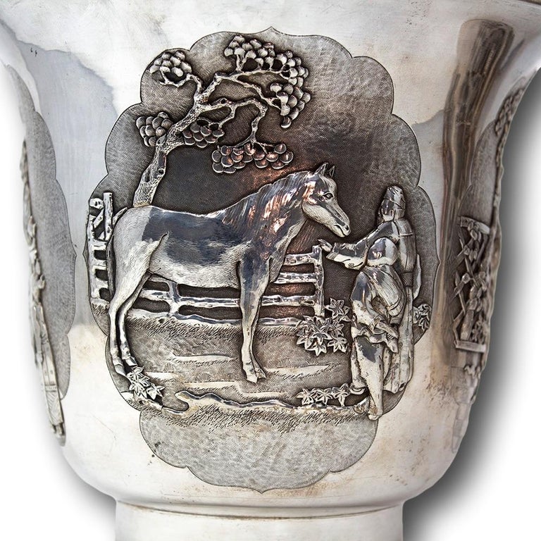 Chinese Beijing Silver Spittoon Pair | Bao Heng Xiang For Sale at 1stDibs