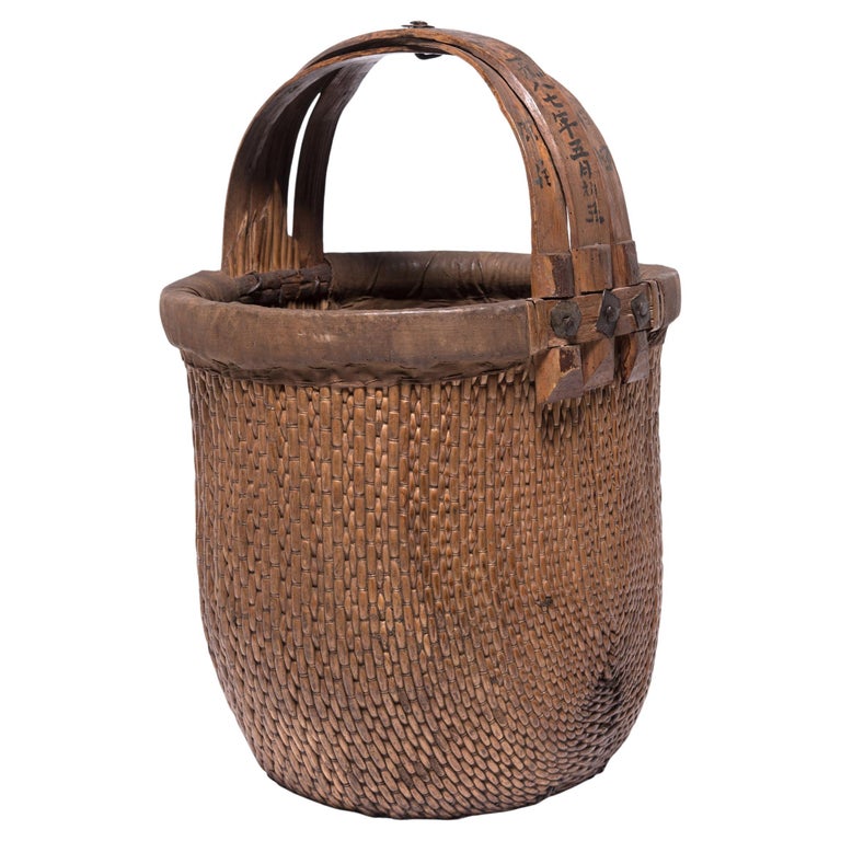 Chinese Bent Handle Basket, circa 1850 For Sale at 1stDibs