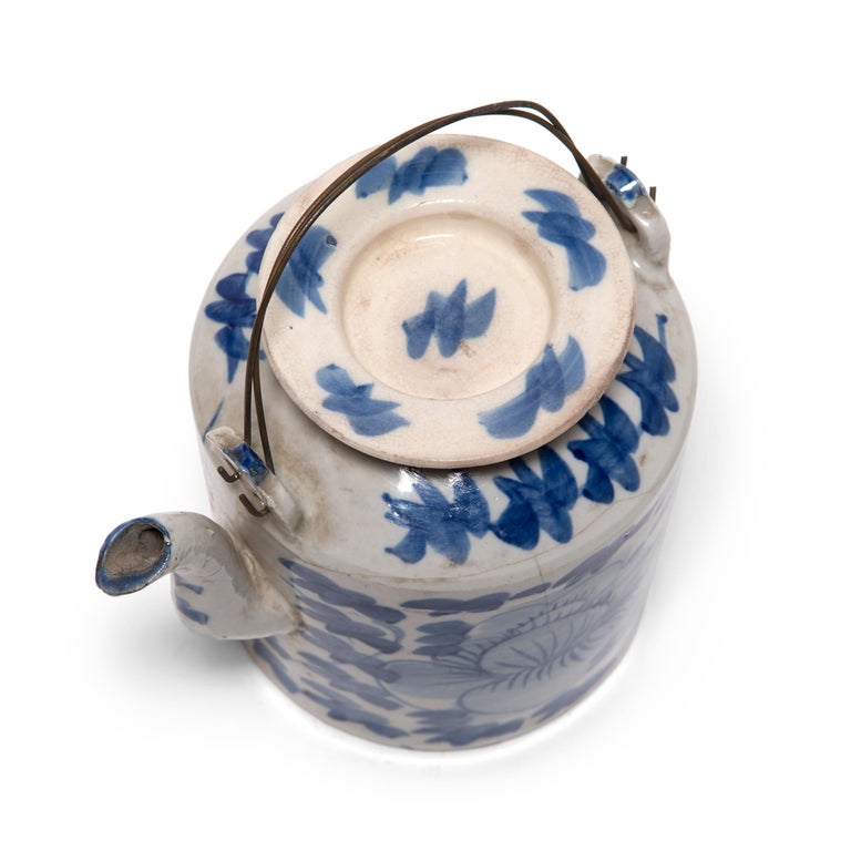 Chinese Blue and White Porcelain Tea Pot at 1stDibs