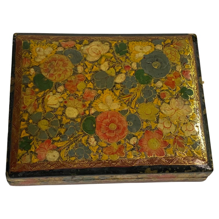 Chinese Box, with Flower Pattern Decor, Lacquered 19th Century For Sale ...