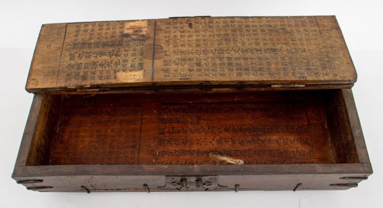 Chinese Brass Bound Scroll Box, 19th Century For Sale at 1stDibs