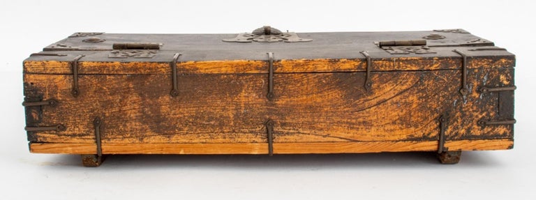 Chinese Brass Bound Scroll Box, 19th Century For Sale at 1stDibs