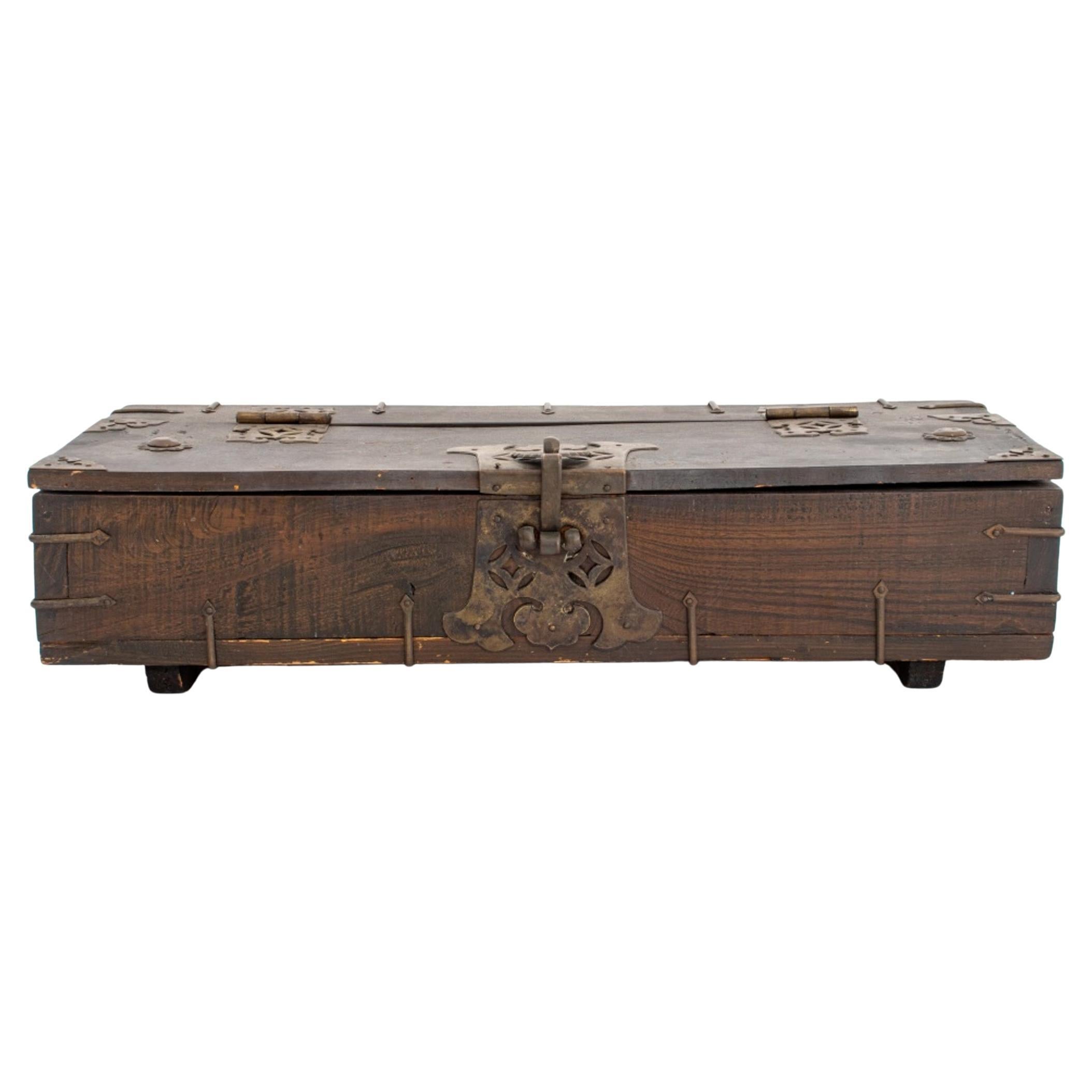 19th Century Chinese Rosewood Box with Copper Mounts at 1stDibs