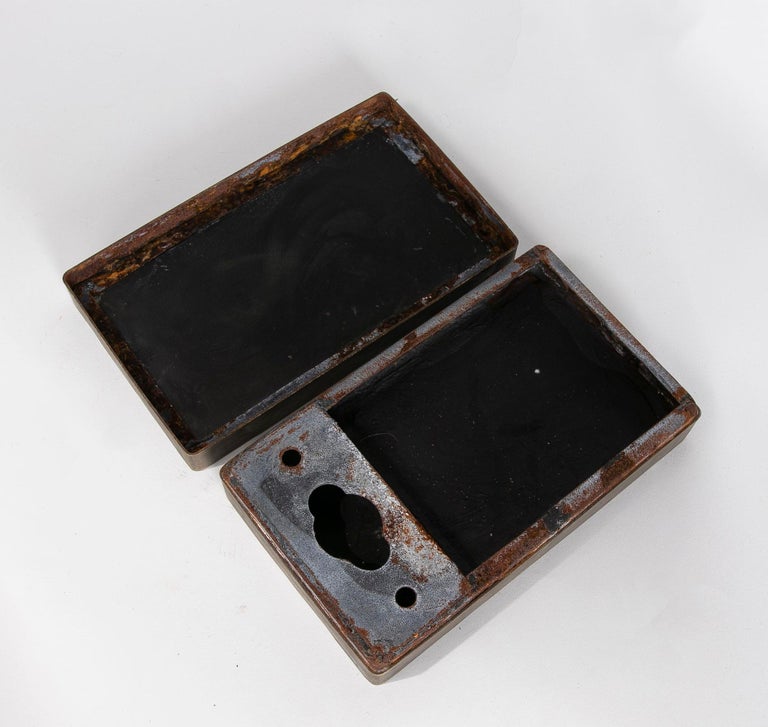 Chinese Brass Box with Chinese Letter Inscriptions on the Top For Sale ...