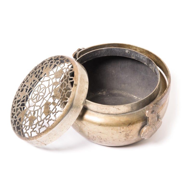 Chinese Brass Coal Brazier with Lotus Bud Lid, c. 1850 at 1stDibs ...