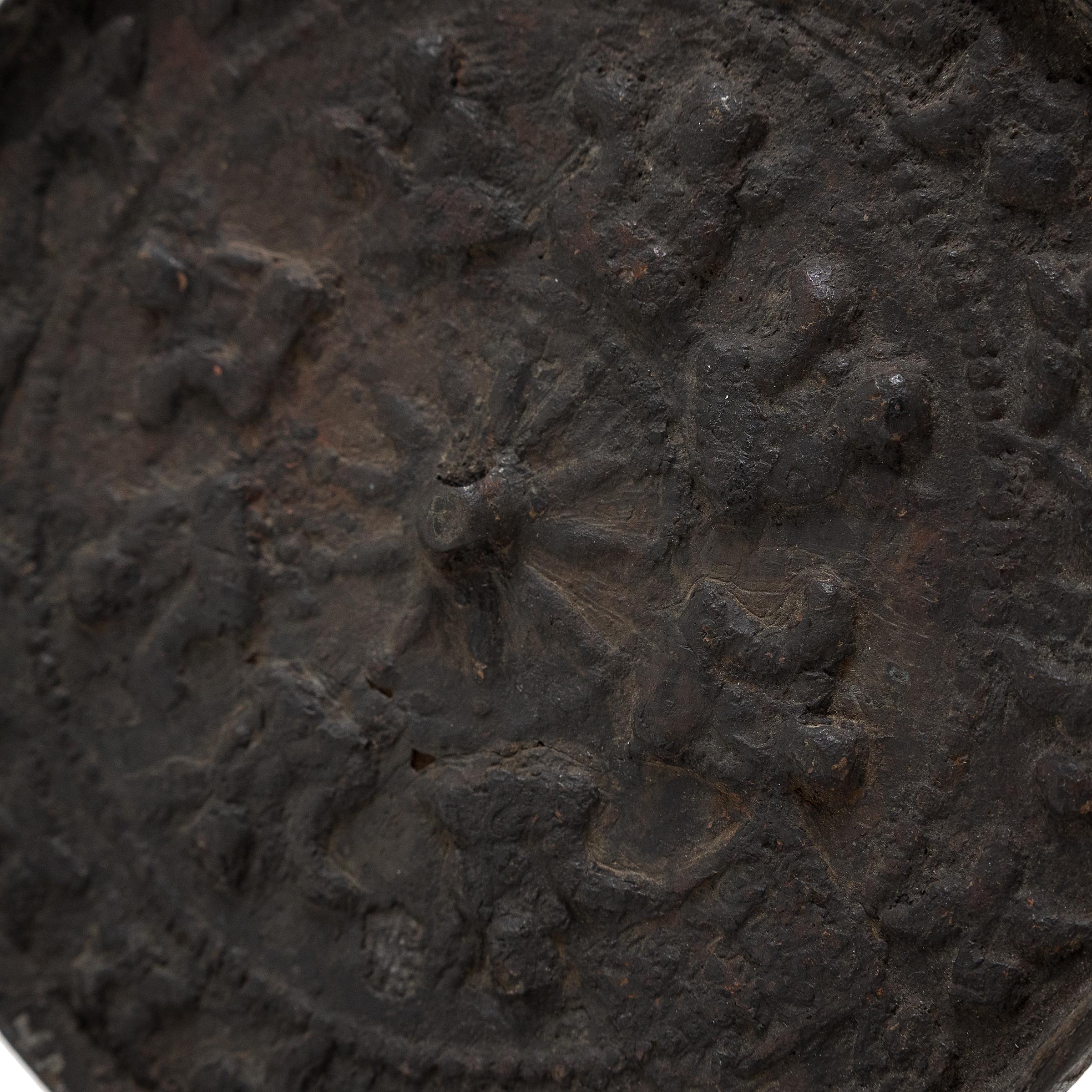 Chinese Bronze Relief Hand Mirror For Sale at 1stDibs