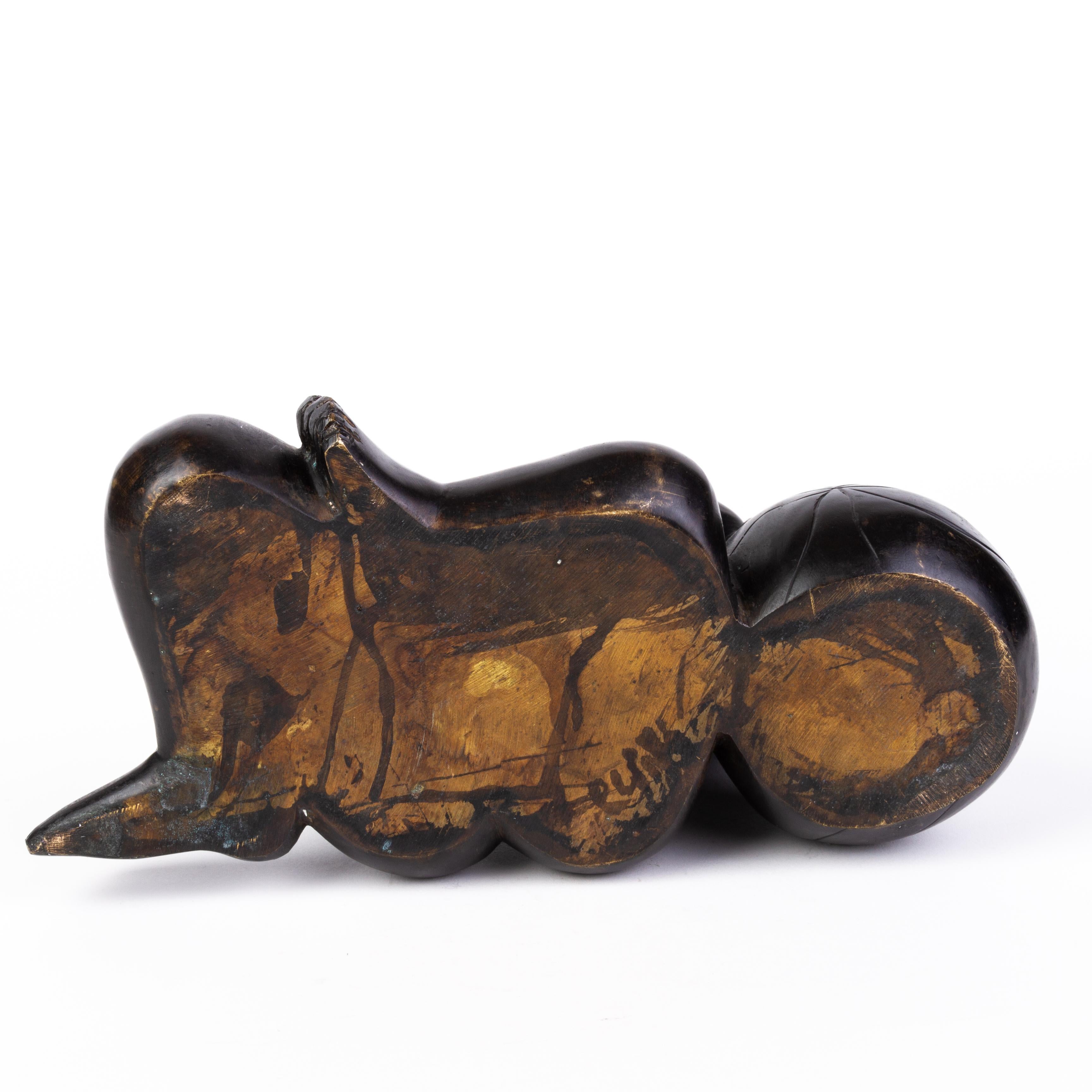 Chinese Bronze Sculpture of a Sleeping Child For Sale at 1stDibs