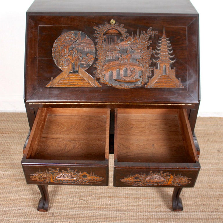 Chinese Bureau Carved Writing Desk at 1stDibs | chinese writing desk