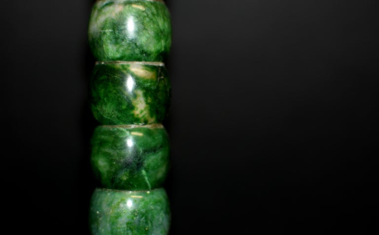 Chinese Calligraphy Brush Large Green Stone 16" For Sale at 1stDibs