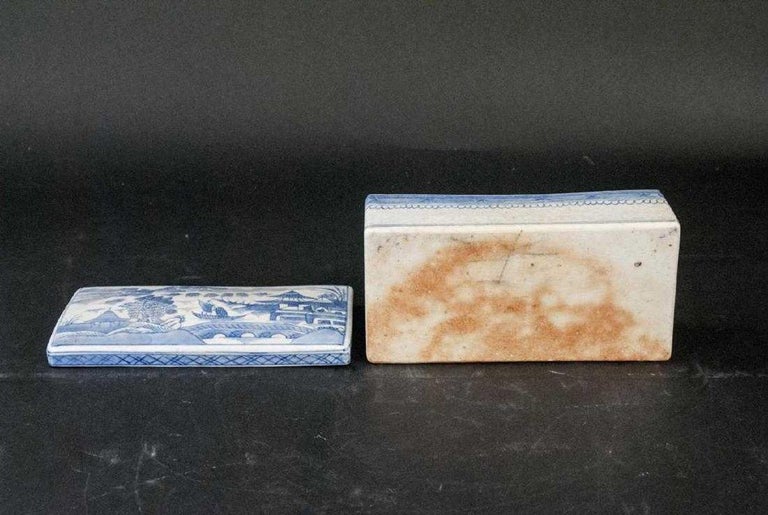Chinese Canton Blue and White Porcelain Box at 1stDibs | blue and white ...