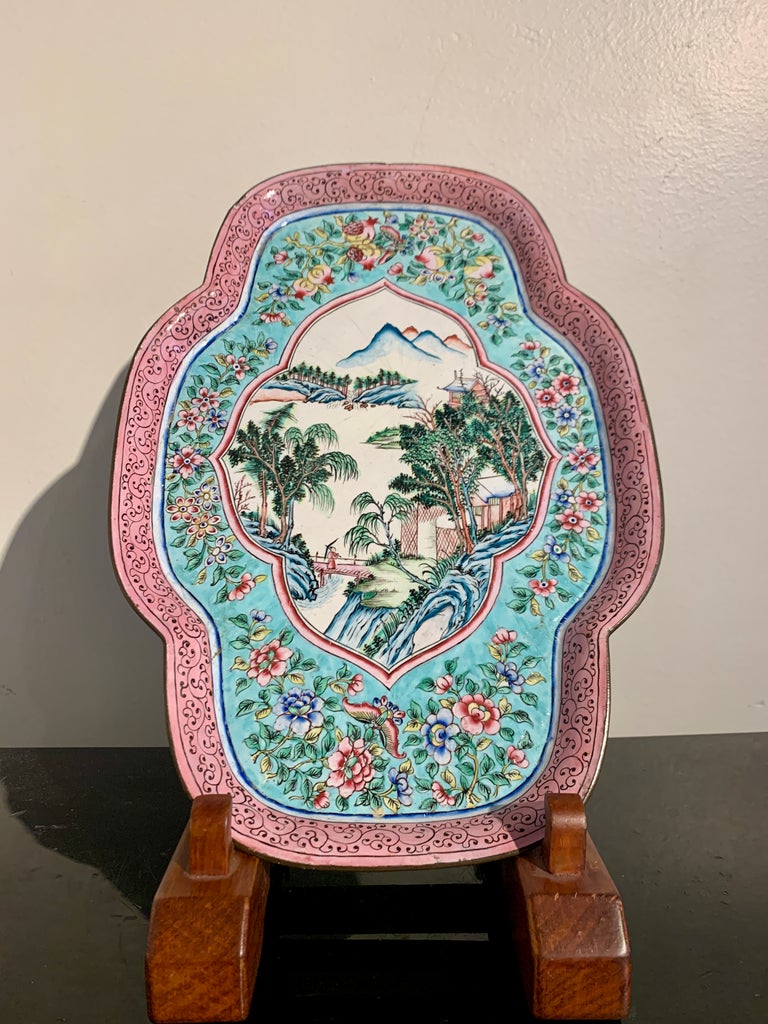 Chinese Canton Enamel Quatrefoil Tray, Republic Period, circa 1920 ...