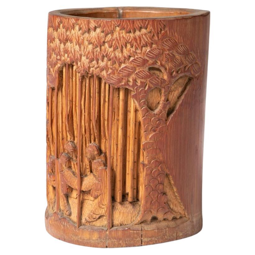 Antique Handmade Spice Pot, Oriental, Carved Bamboo, Treen, Kitchen ...