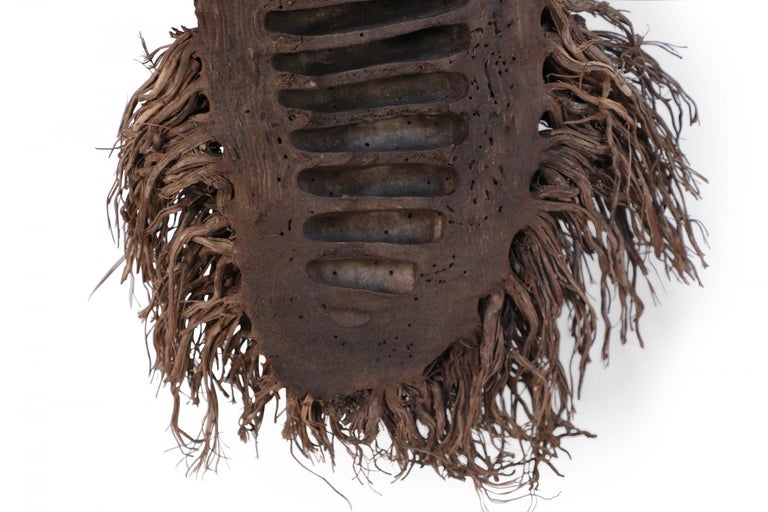 Chinese Carved Bamboo Root Face Wall Hanging For Sale at 1stDibs