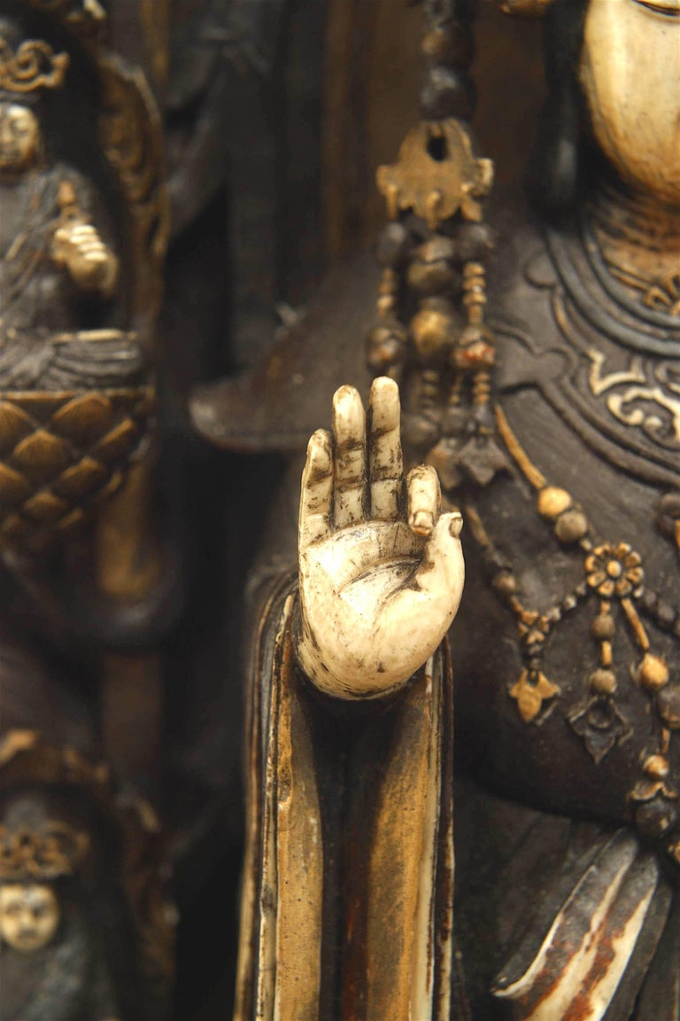 Chinese Carved Bone Figure of Buddha For Sale at 1stDibs