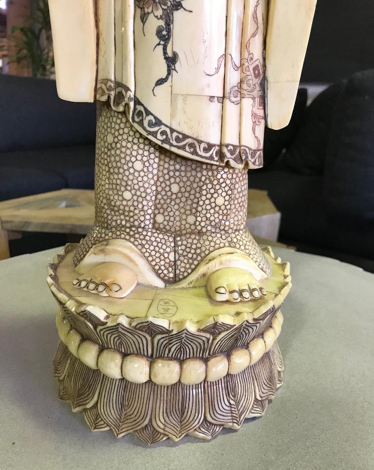 Chinese Carved Bone Figure Sculpture of Standing Buddha at 1stDibs ...
