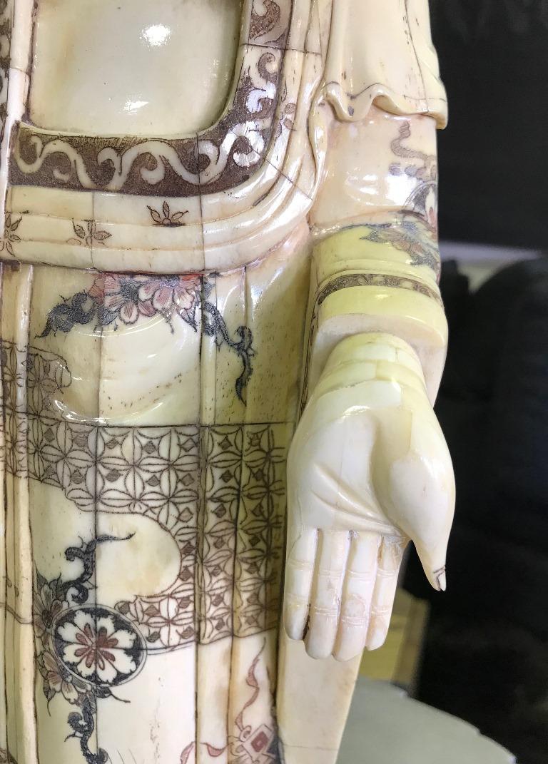 Chinese Carved Bone Figure Sculpture of Standing Buddha at 1stDibs ...