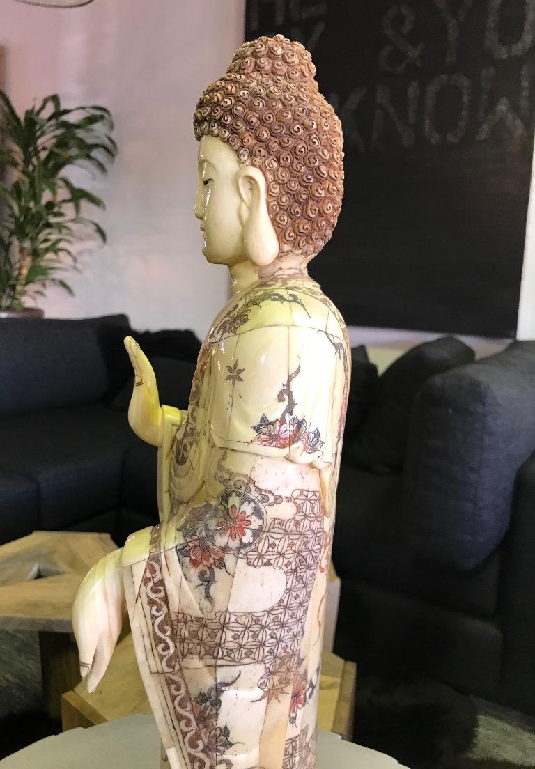 Chinese Carved Bone Figure Sculpture of Standing Buddha at 1stDibs ...