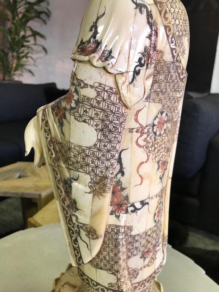 Chinese Carved Bone Figure Sculpture of Standing Buddha at 1stDibs ...