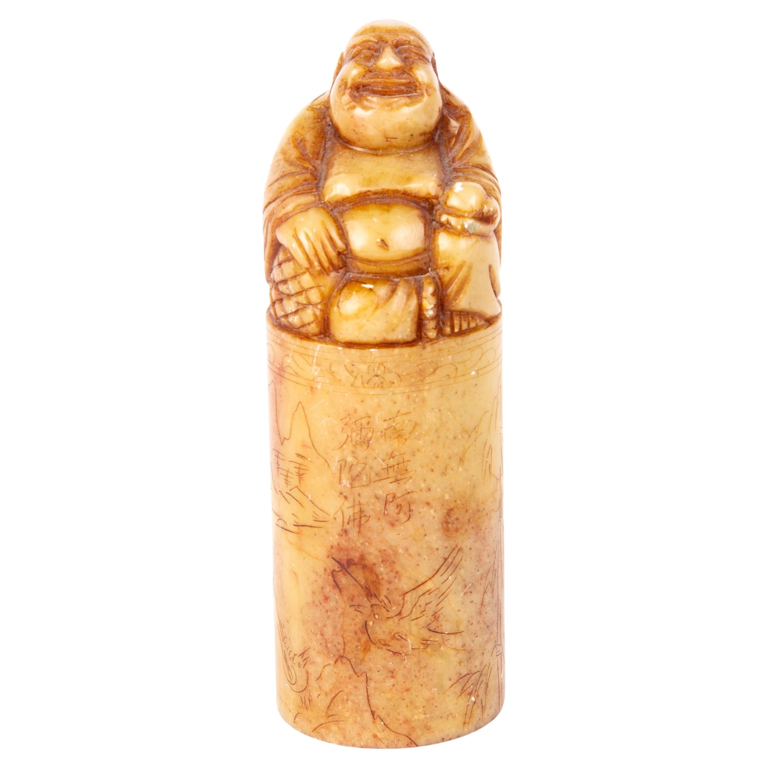Chinese Carved Soapstone Signed Buddha Desk Seal Sculpture 19th Century ...