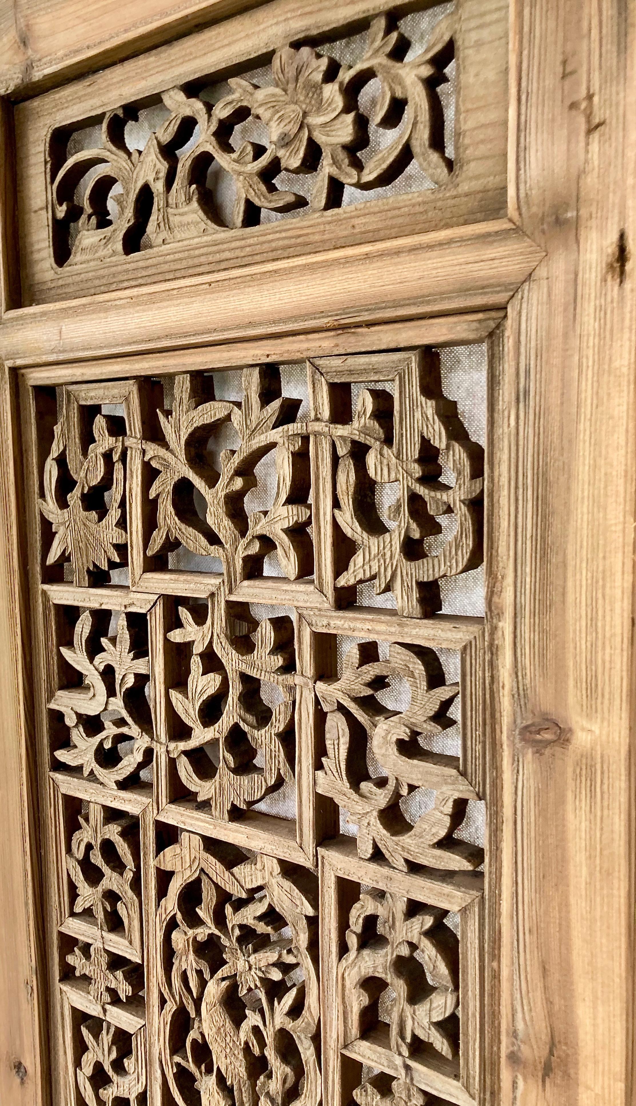 Chinese Carved Wood Panel For Sale at 1stDibs