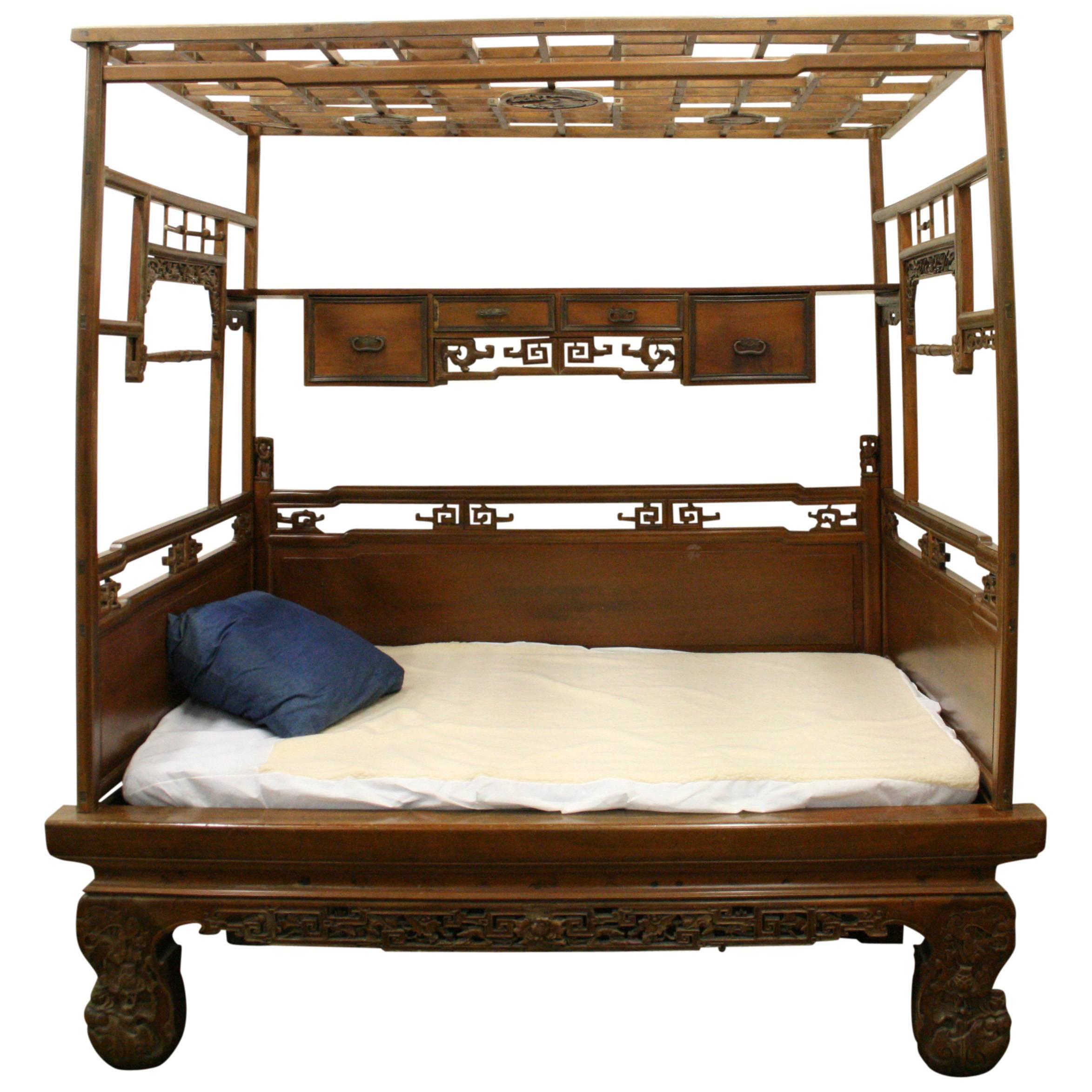 Chinese Carved Wooden Marriage Bed, circa 1920s at 1stDibs | chinese ...