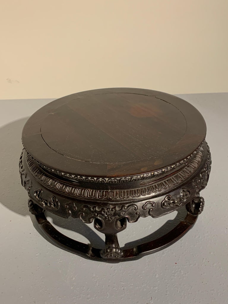 Chinese Carved Zitan Table-Form Stand, Republic Period, Mid-20th ...
