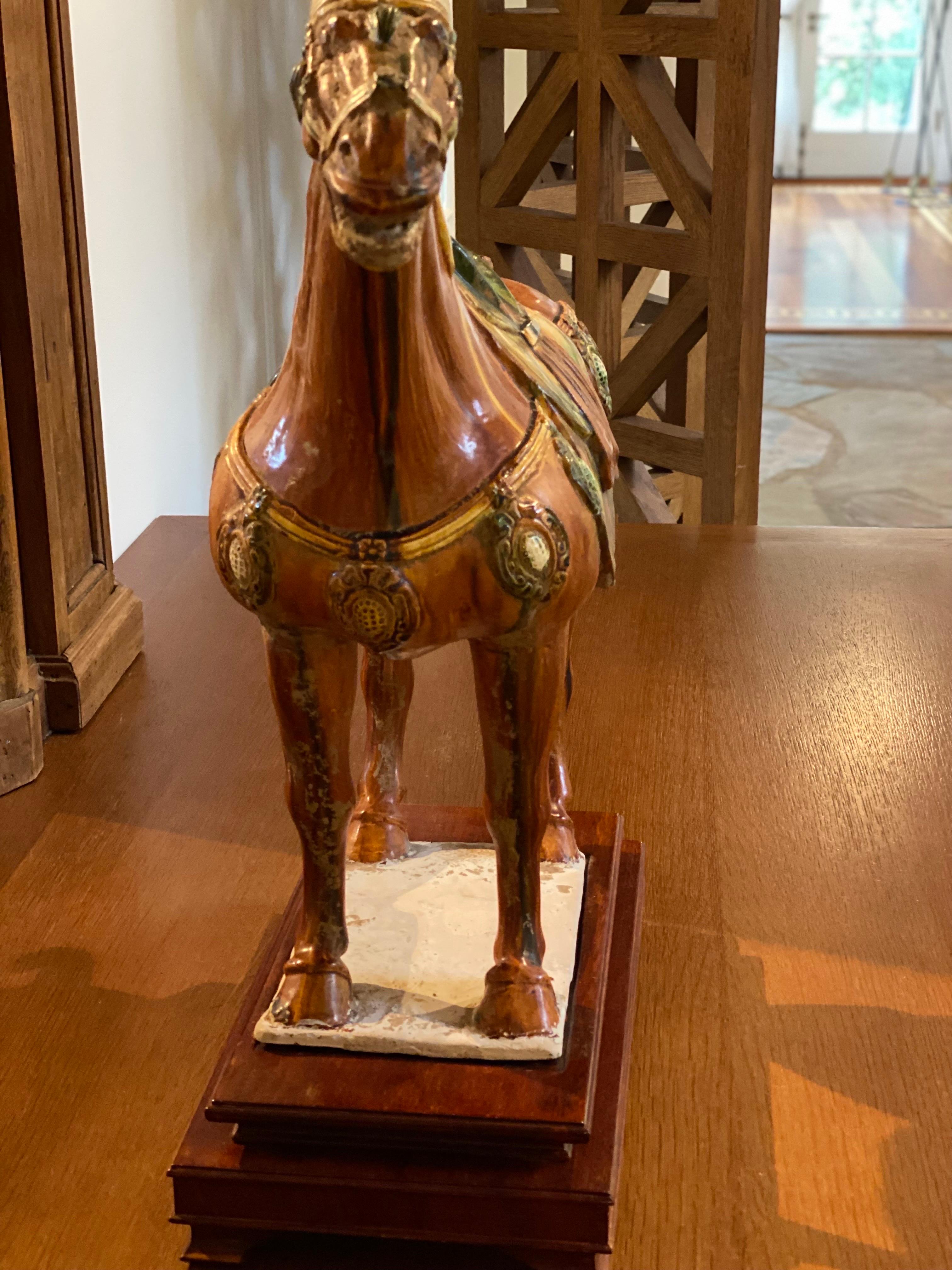 Chinese Ceramic Tang Style Horse on Stand at 1stDibs | chinese ceramic ...
