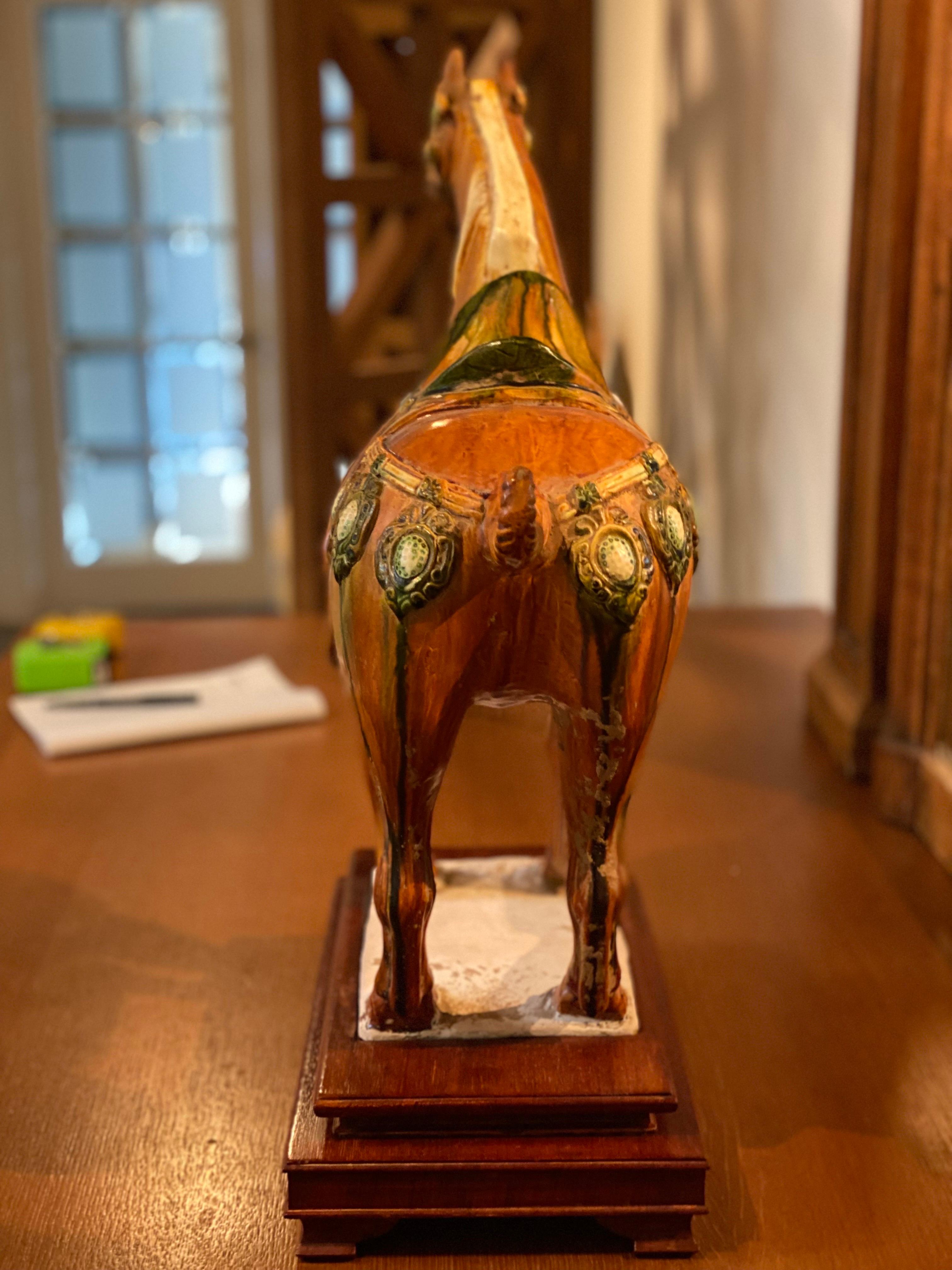 Chinese Ceramic Tang Style Horse on Stand at 1stDibs | chinese ceramic ...