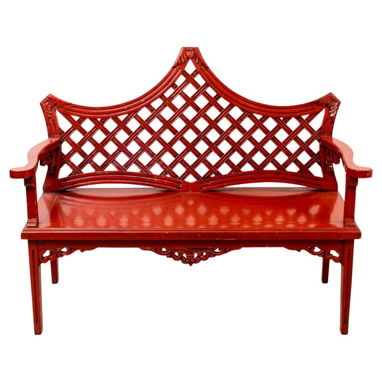 Chinese Chippendale Bench at 1stDibs