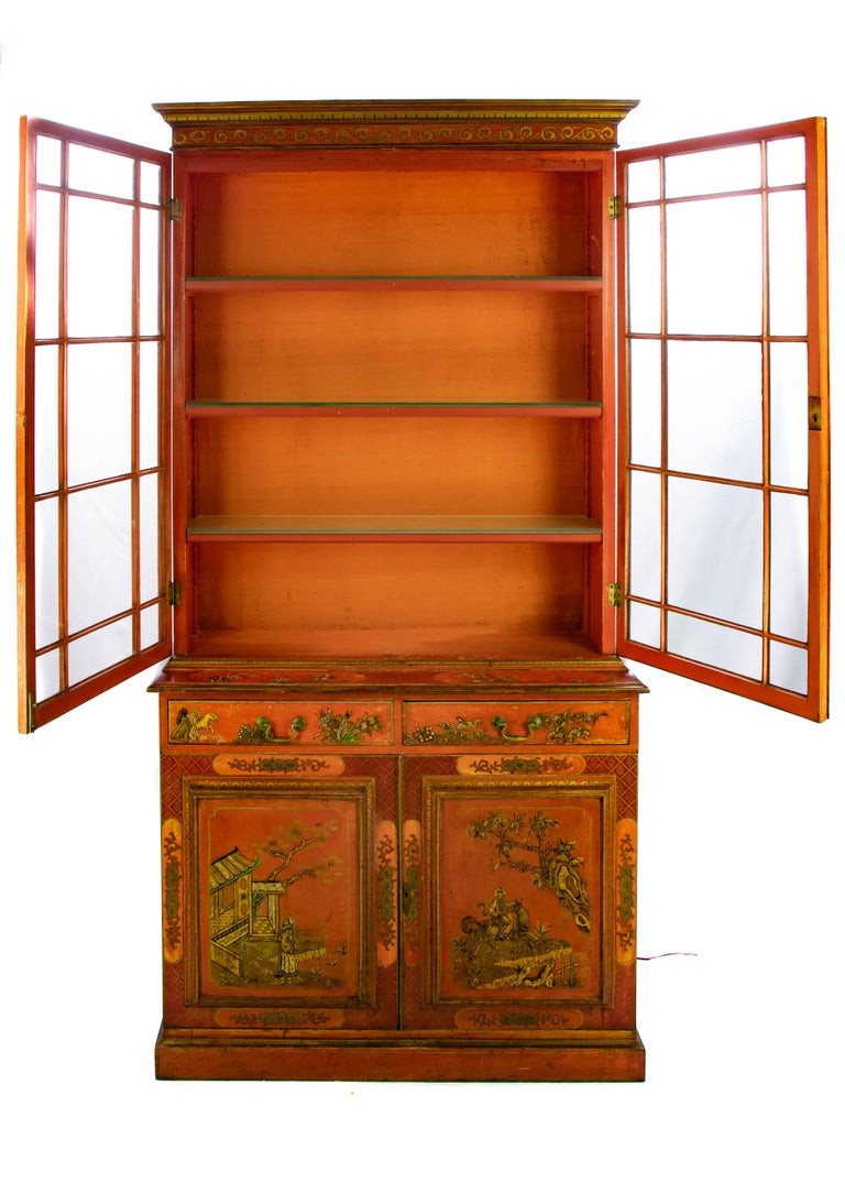 Chinese Chippendale Chinoiserie Cupboard at 1stDibs