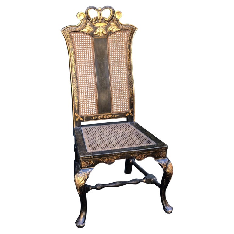 Chinese Chippendale Chinoiserie Decorated Side Chair by Charles Pollock ...