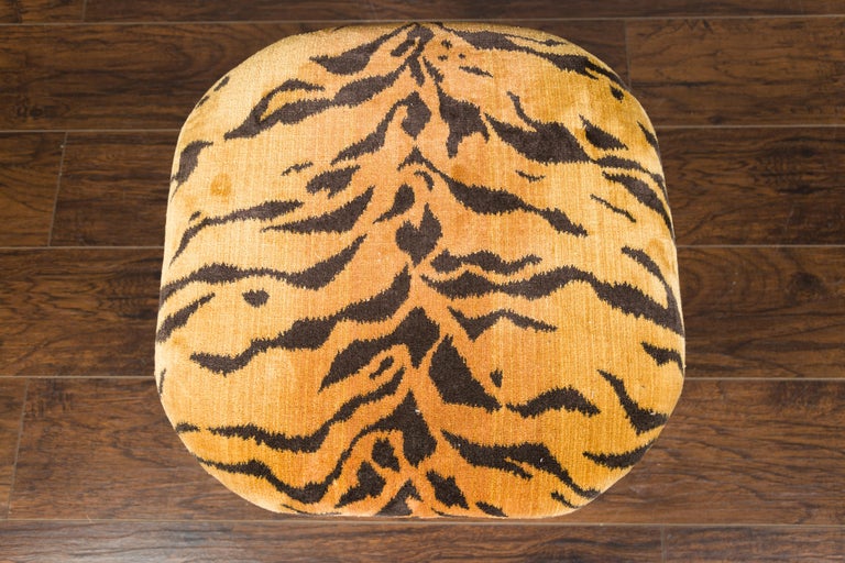 Chinese Chippendale Style 1840s English Gilt Faux Bamboo Stool with ...