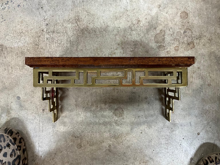 Chinese Chippendale Style Brass and Wood Decorative Crafts Wall ...