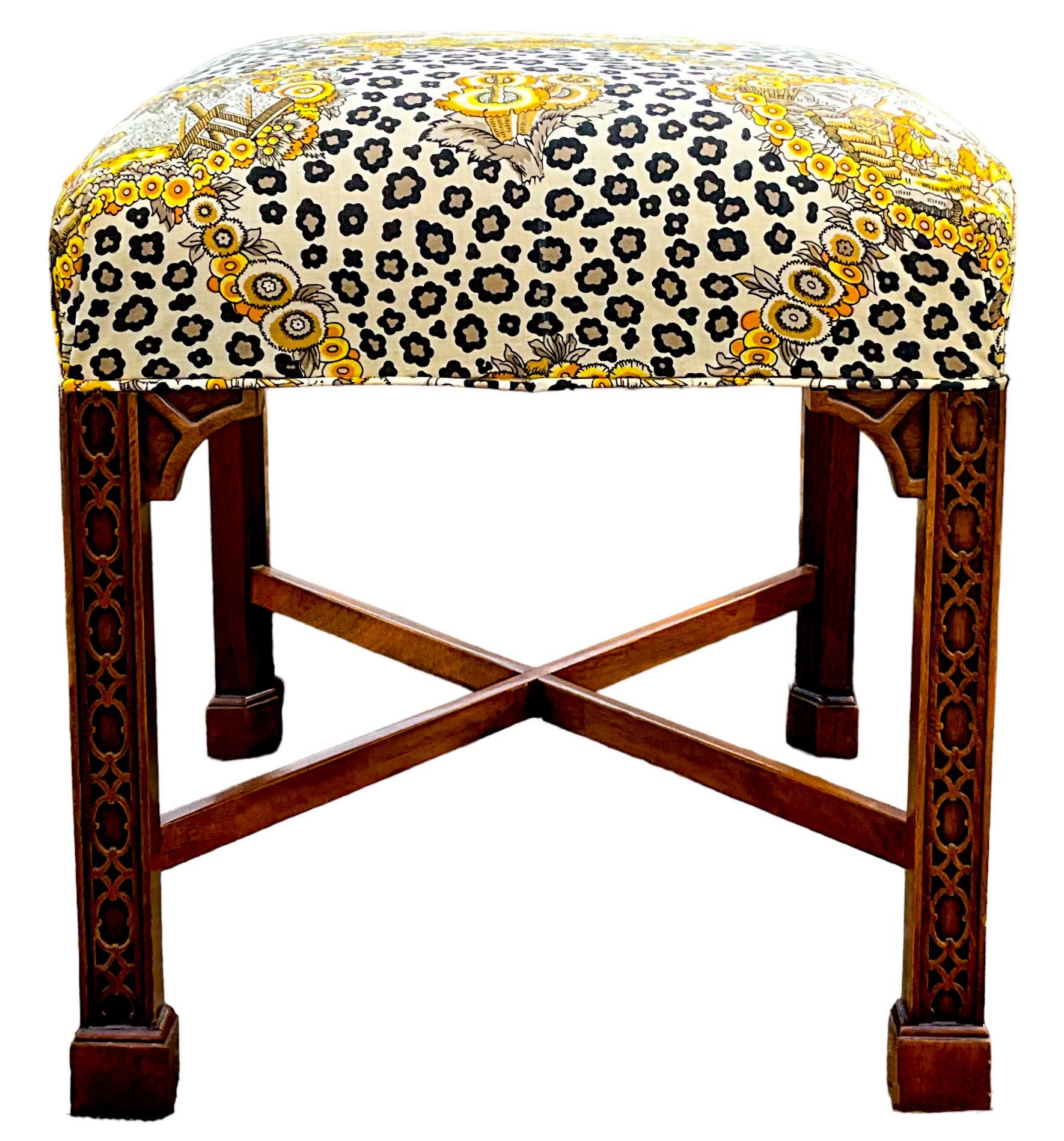 Chinese Chippendale Style Brunschwig and Fils Leopard / Chinoiserie ...