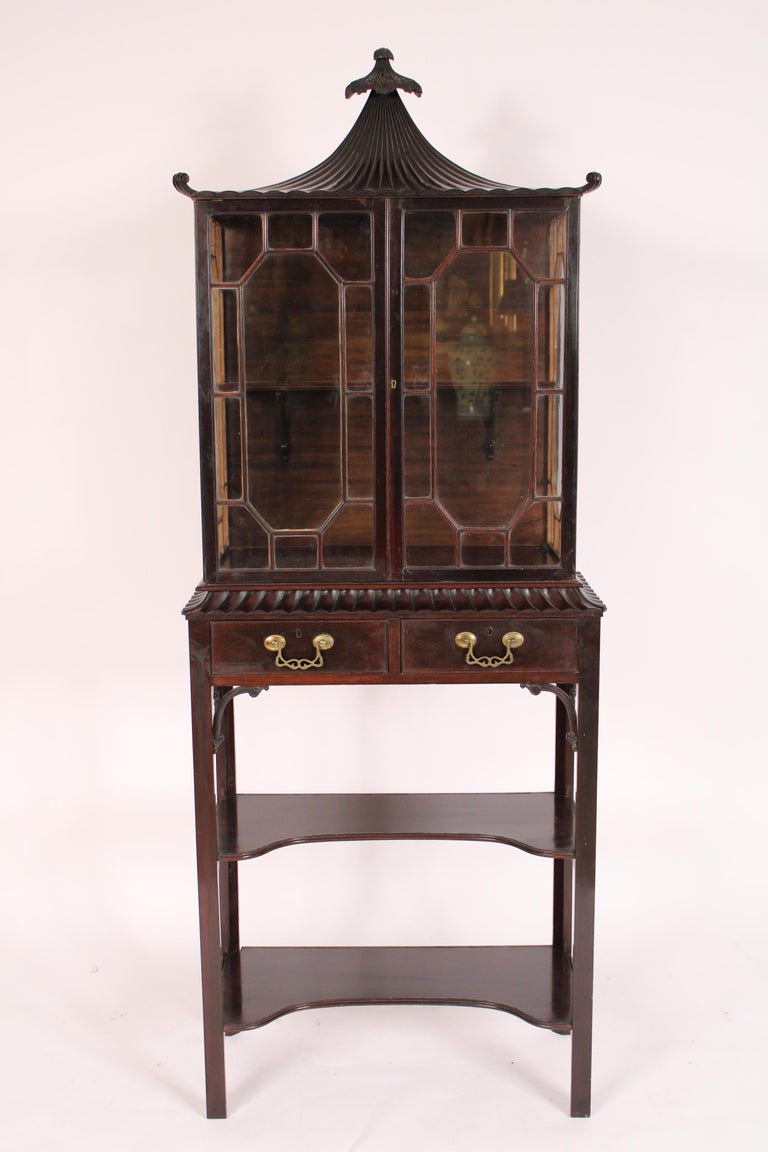 Chinese Chippendale Style Display Cabinet For Sale at 1stDibs