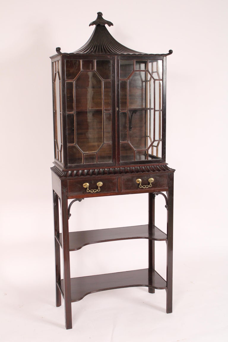 Chinese Chippendale Style Display Cabinet For Sale at 1stDibs