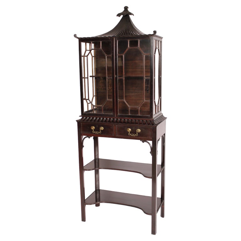 Chinese Chippendale Style Display Cabinet For Sale at 1stDibs