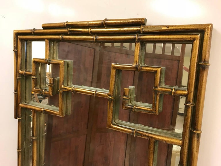 Chinese Chippendale Style Faux Bamboo Mirror For Sale at 1stDibs ...