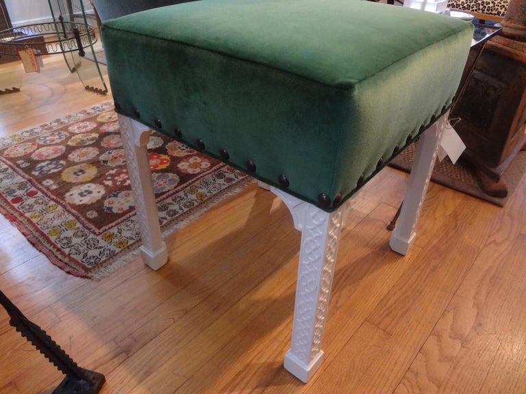 Chinese Chippendale Style White Lacquered Bench or Ottoman at 1stDibs ...