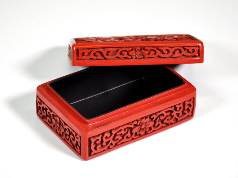 Chinese Cinnabar Box at 1stDibs