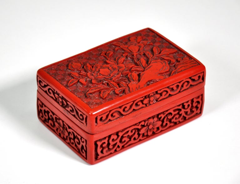Chinese Cinnabar Box at 1stDibs
