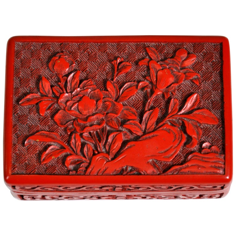 Chinese Cinnabar Box at 1stDibs