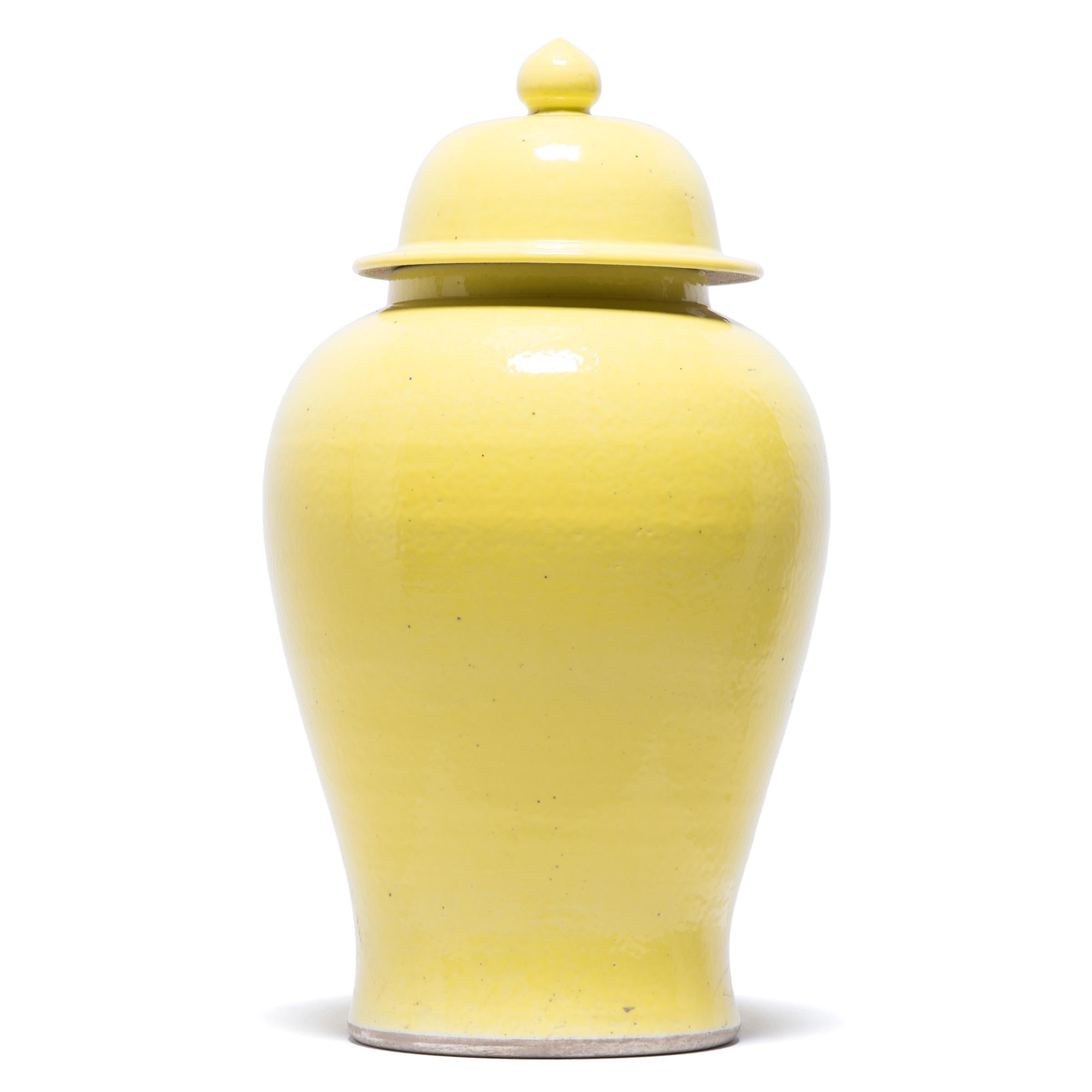 Chinese Citron Yellow Baluster Jar For Sale at 1stDibs